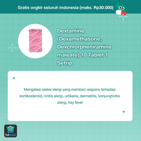 Dextamine 10 Tablet 1 Strip | Obat Alergi - Harga, Dosis, Efek samping ...