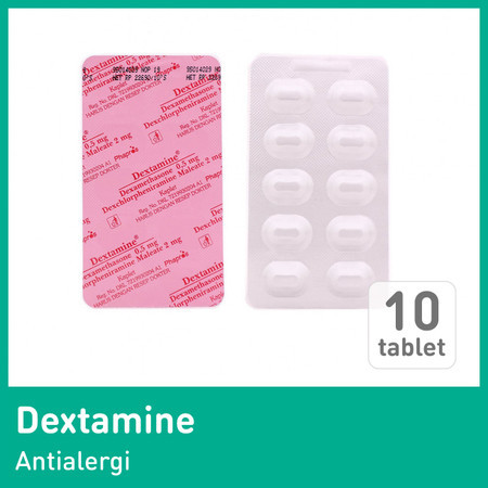 Dextamine 10 Tablet 1 Strip | Obat Alergi - Harga, Dosis, Efek samping ...