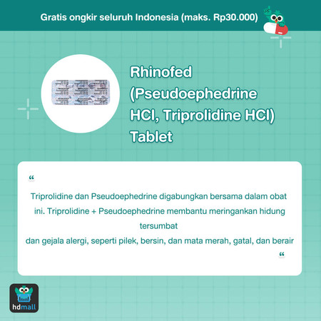 Rhinofed Tablet - Harga, Dosis, Efek samping | HDmall